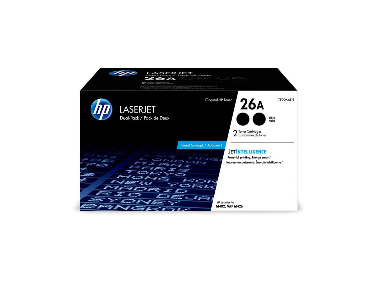 HP 26A Black Dual Laserjet Toner Cartridge